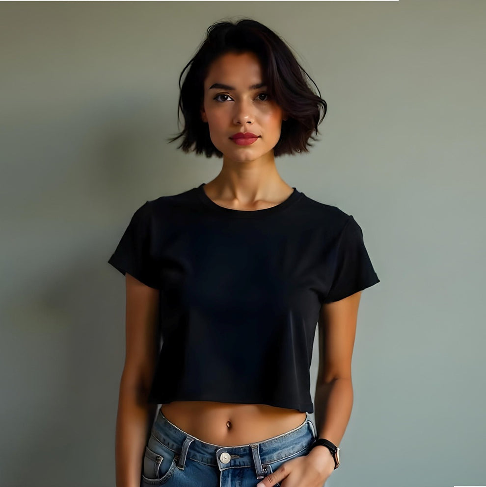 CoreBasics Crop Top - Bio-Washed, All Sizes
